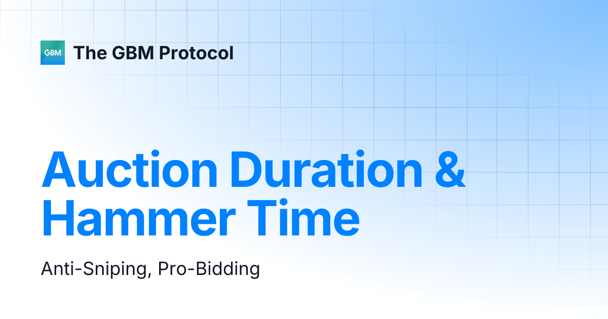 Auction Duration & Hammer Time | The GBM Protocol